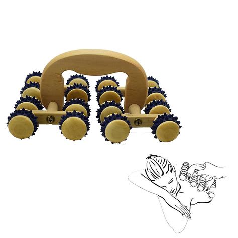 16 Massage Balls Wooden Roller Tool For Foot Hand Hold Leg Body Massage
