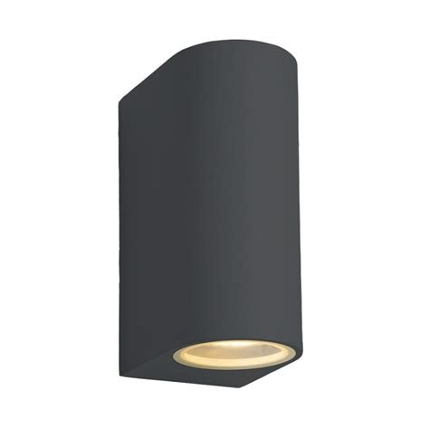 Antracytowa lampa ścienna ogrodowa IP44 2xGU10 FLAVIO ROUND 2A OZZO