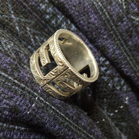36％割引最大12offクーポン Gucci グッチ シルバー925 正規品 スクエアg リング 23号 ワイド リング アクセサリー