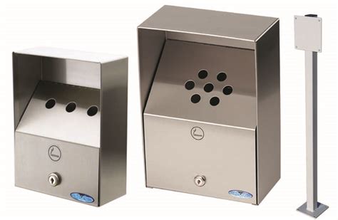 Cendrier ExtÃ¨rieur Mural Ou Sur Piédestal 9 X 5 X 12 Avec Serrure