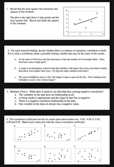 solved 1 recall that the least squares line minimizes the