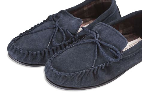 Nordvek Mens Sheepskin Suede Moccasin Slippers Non Slip Hard Sole 424