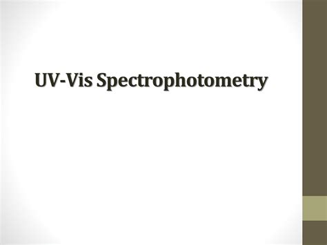 Solution Uv Vis Spectrocopy Studypool