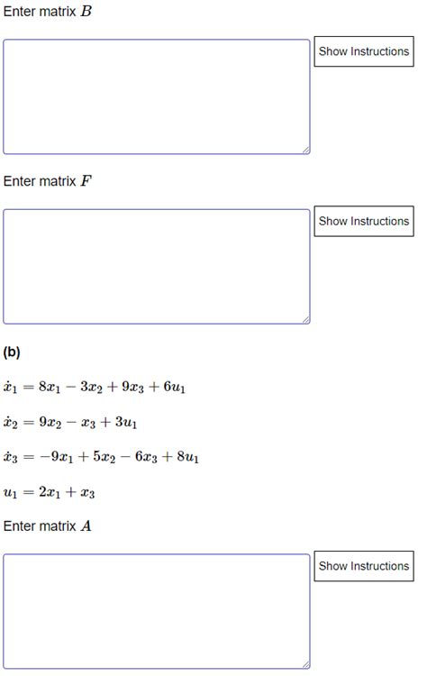 Solved For Each Of The Following State Feedback Control