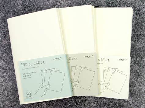 Midori Md Paper B6 Slim Notebook Light 3 Pack Tokyo Pen Shop