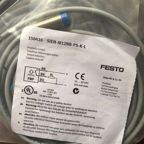 New Original Festo Inductive Sensor Sien M12nb Ps K L Ebay