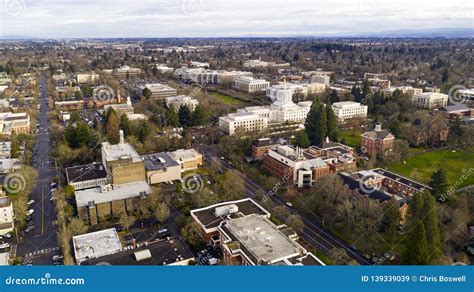 Aerial Panoramic View Salem Oregons State Capital City Stock Image