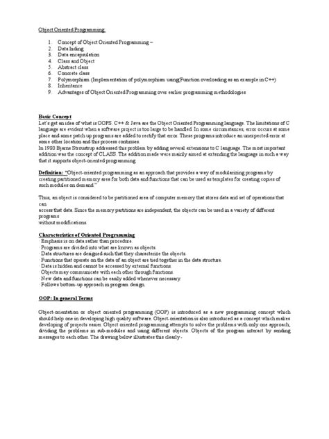 object oriented programming concepts pdf object oriented