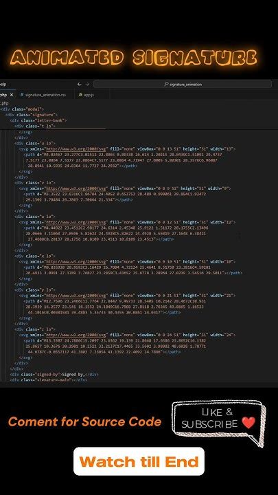 Signature Effect Css Html Coding Shorts Youtubeshorts Shortvideo