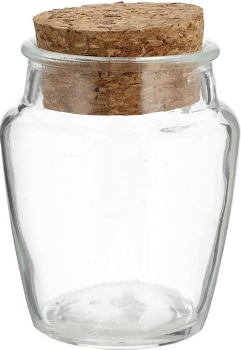 Voorraadpot glas met kurk deksel ml Ø xh cm bol