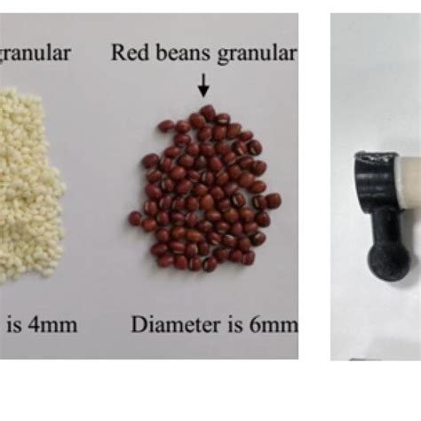 prototypes of granules used in experiments and the soft silicone
