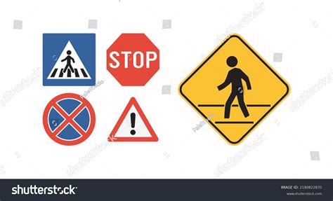 State Law Stop Pedestrians Crosswalk Sign Stock Vector Royalty Free