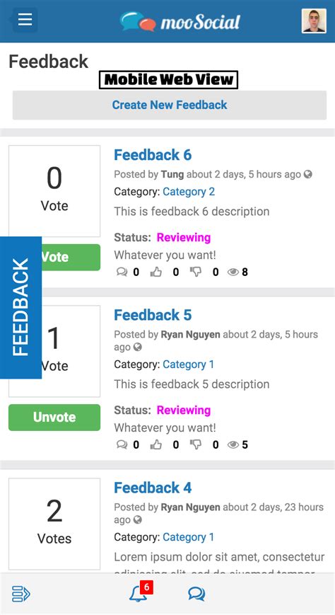 Feedback Plugin Moosocial