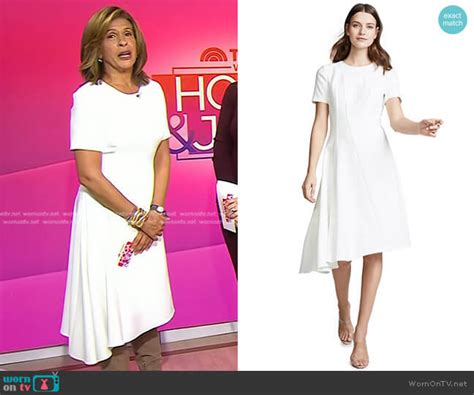 Wornontv Hodas White Asymmetric Dress On Today Hoda Kotb Clothes