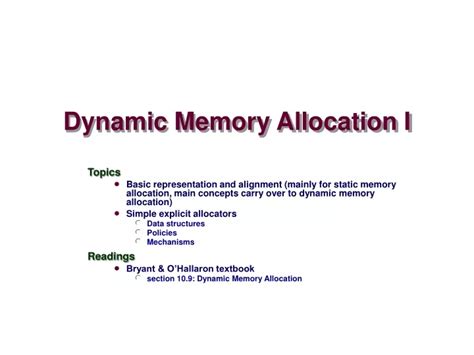 Ppt Dynamic Memory Allocation I Powerpoint Presentation Free