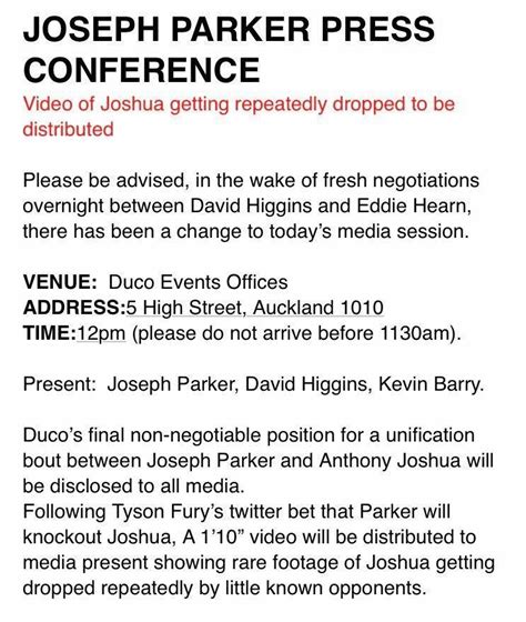 Joseph Parkers Bizarre Press Release Rboxing