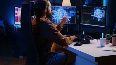 Freelancing Programmer Writes Code On Stock Footage Sbv 348849114