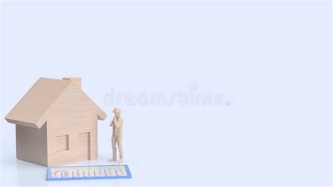 the engineer and house wood for building or property concept 3d