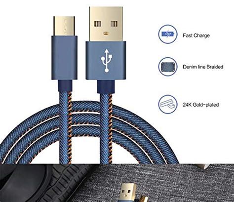 24a Type C Fast Charge And Sync Data Transfer Cable 1 Meter Denim Coa
