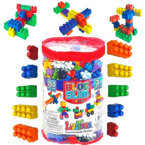 Kit Blocos De Montar Brinquedo Infantil Educativo Luctoys Brinquedos De Montar E
