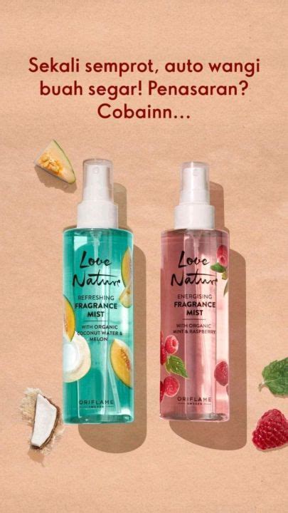 Love Nature Refreshing Or Energising Fragrance Mist Parfum Segar