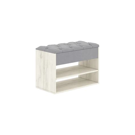 Тумба для обуви Bonmebel Дения тип 2 дуб крафт белый ткань серая 0001 47 000 119 выгодная цена