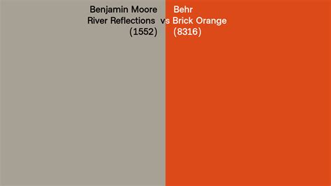 Benjamin Moore River Reflections 1552 Vs Behr Brick Orange 8316