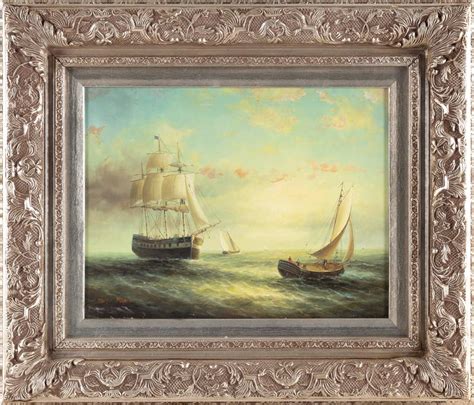 Lot James Hardy Iii England 1937 Ships At Sea Oil On Board 12