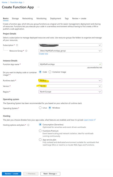 create an azure function for authentication with microsoft