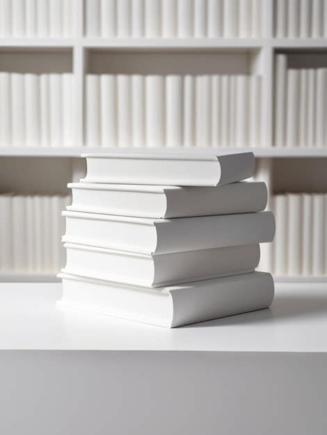 Premium Photo A Stack Of Pristine White Books Arranged Neatly