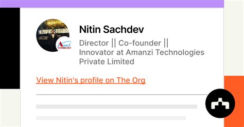 Nitin Sachdev Director Co Founder Innovator At Amanzi Technologies Private Limited The Org