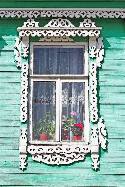 Decorative Trim Placed On The Window Of A Rustic Village Home Photo Background And Picture For