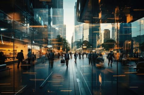 Premium Ai Image Blurred Business People Walking At Modern Office