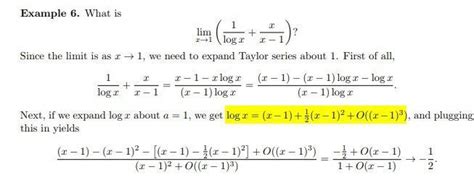 Taylor Series For Log X