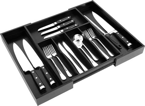 Bamboo Drawer Organizer Expandable Silverware Drawer Organizer And