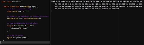 write a for loop that displays the following set of numbers quizlet