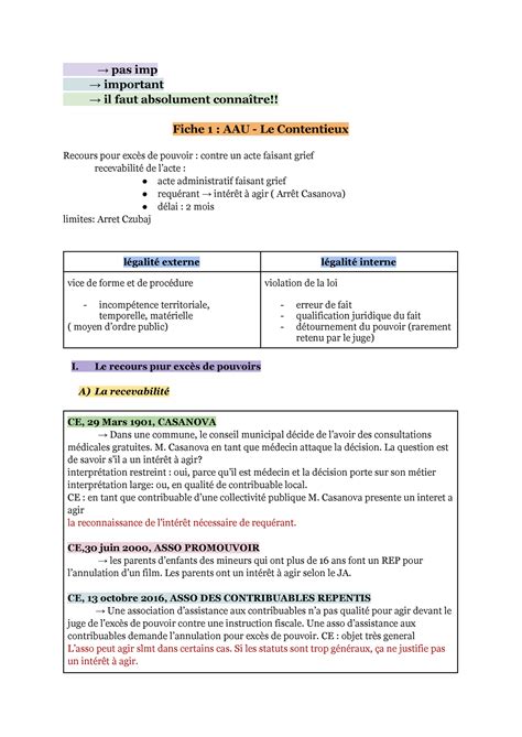 Fiches De TD Droit Administratif II Nnnn Pas Imp Nnn Important