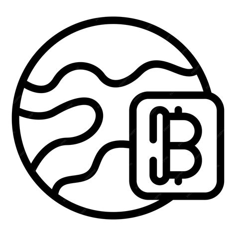 Premium Vector Global Bitcoin Currency Icon Outline Vector Worldwide
