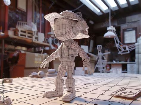 Digital Storyteller Crafting A Wireframe Narrative Characters And Scenes Evolving In A 3d