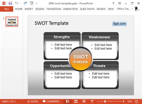 Free SWOT Analysis PowerPoint Template FPPT