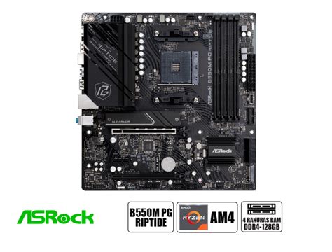 Placa Madre Asrock B M Pg Riptide Mxbi A Uayz Socket Am Ram Ddr Buss Oc Mhz Rgb