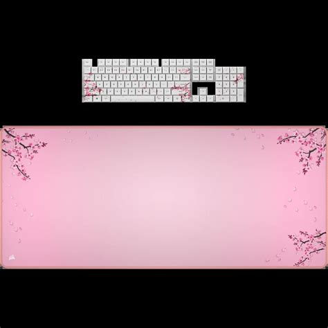 Keycaps And Mouse Mat Bundle White Cherry Blossom