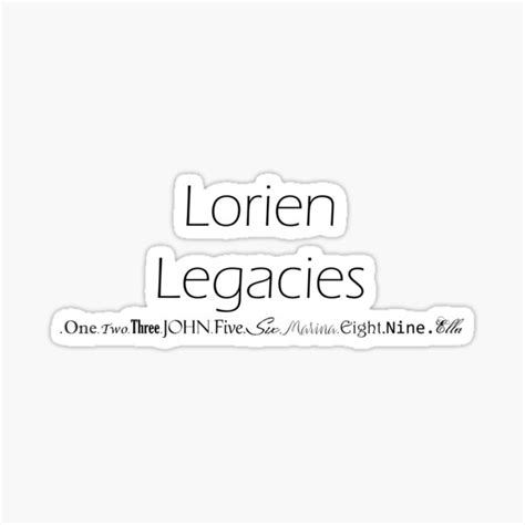 Lorien Legacies Sticker By Sarakh95 Redbubble