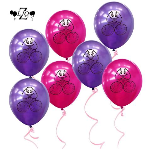 Zljq 10 Pcs Bachelorette Party Penis Latex Balloons Novelty Funny Sexy