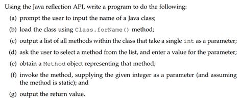 reflection api worksheets in java like many other languages … by