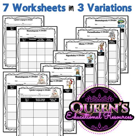 Figurative Language In Literature Graphic Organizers Graphic Organizers 1 Made By Teachers