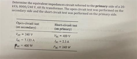 Solved Determine The Equivalent Impedances Circuit Referred