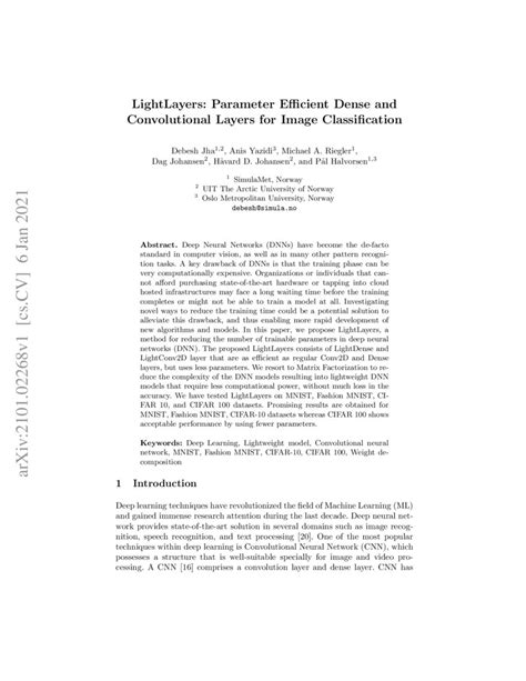 Lightlayers Parameter Efficient Dense And Convolutional Layers For