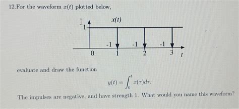 Solved For The Waveform X T Plotted Below Evaluate And Chegg