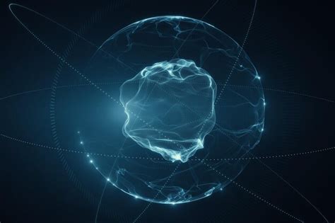 Premium Photo Abstract 3d Rendering Sphere Made Of Neon Dots Global